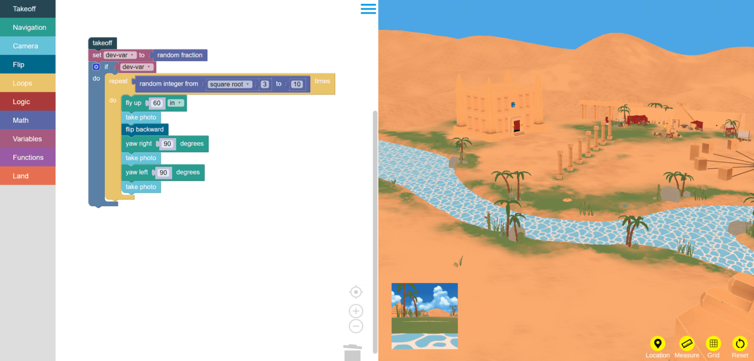 Embark on an Egyptian Expedition in the DroneBlocks Simulator | DroneBlocks