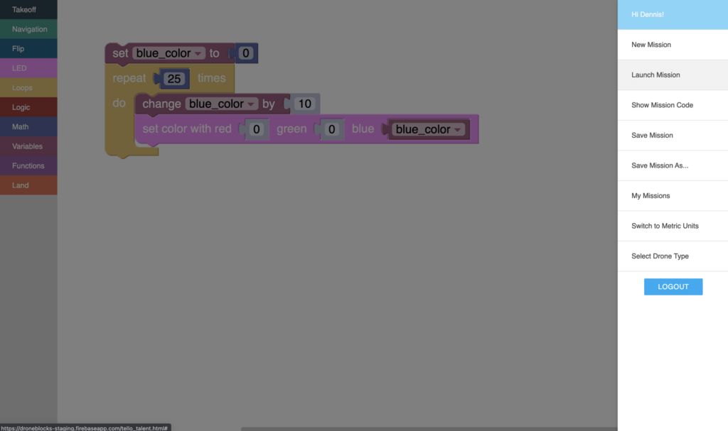 Programming Tello Talent (aka Robomaster TT) LED Board with DroneBlocks ...